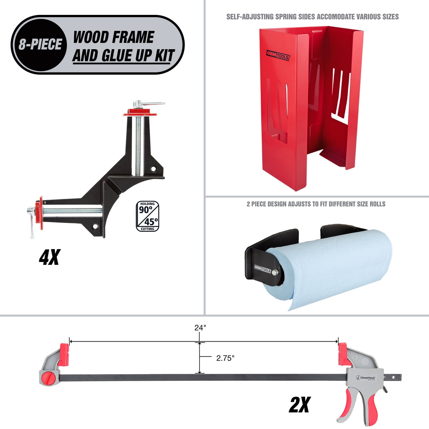 DIY Wood Frame and Glue up Kit with Glove dispenser, 90 degree Frame ...