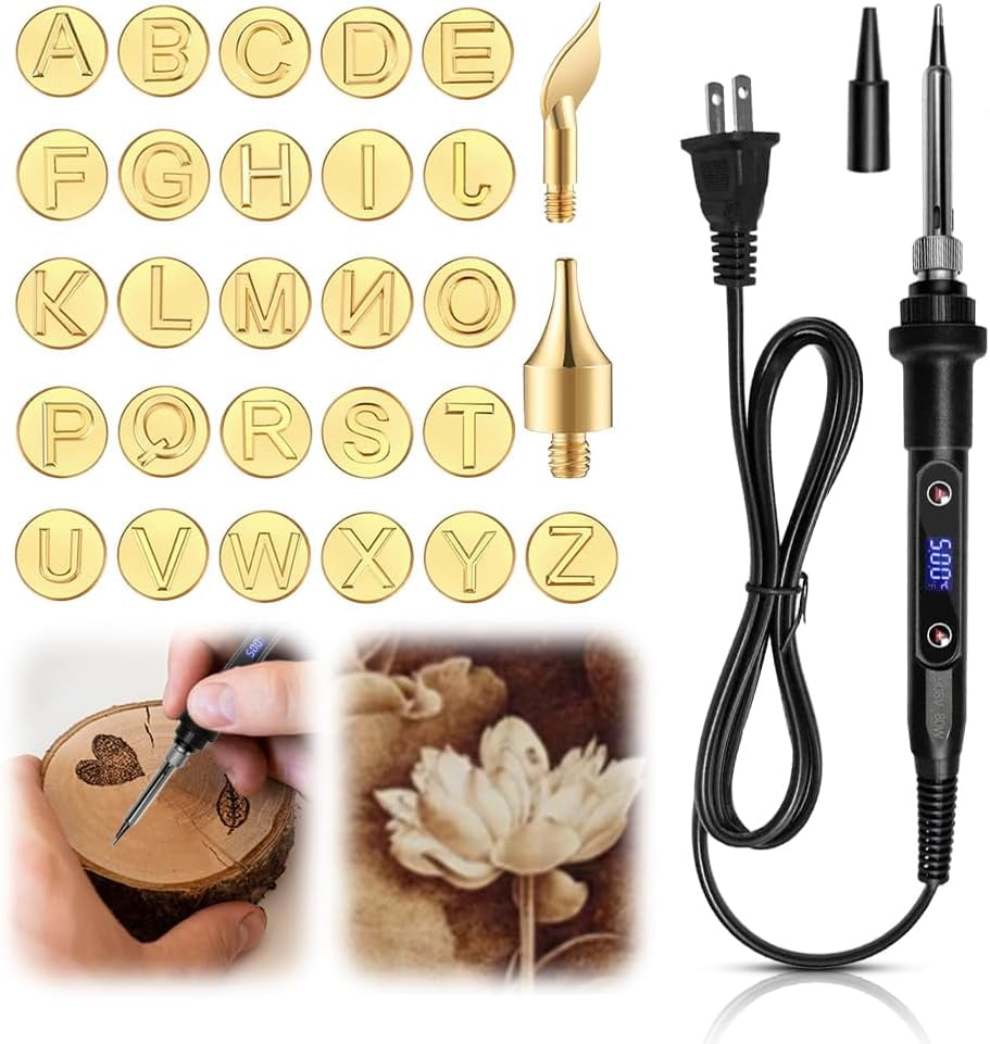 DIY Wood Leather Burning Set, DIY Wood Burning/Carving Set Letter ...