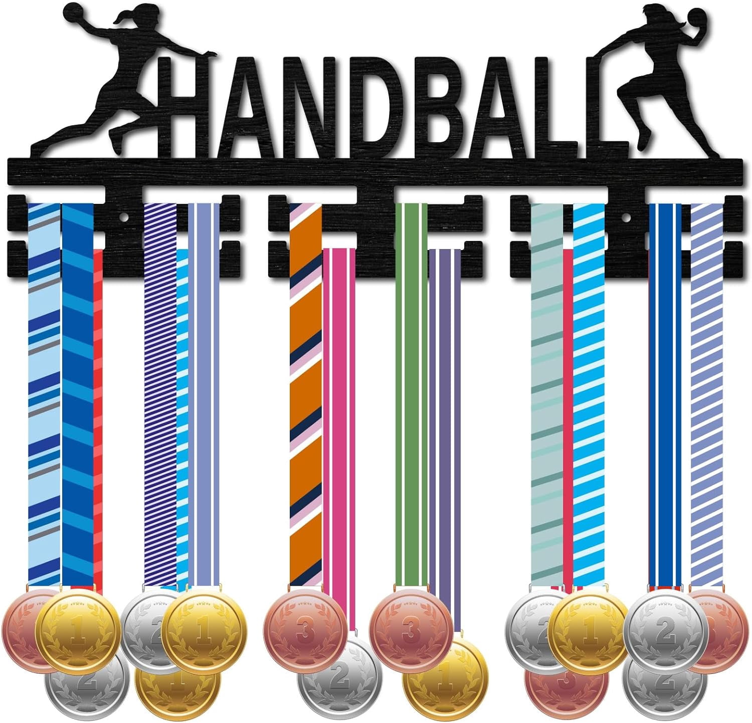 DIY Wood Medal Holder Handball Medal Hanger Display Wall Mount Frame ...