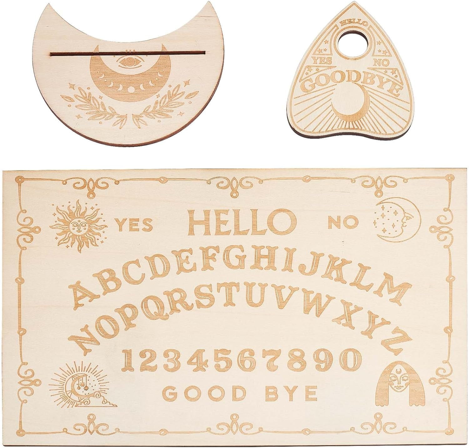 DIY Wood Spirit Board Pendulum Board Tarot Card Stand Kit Wooden ...