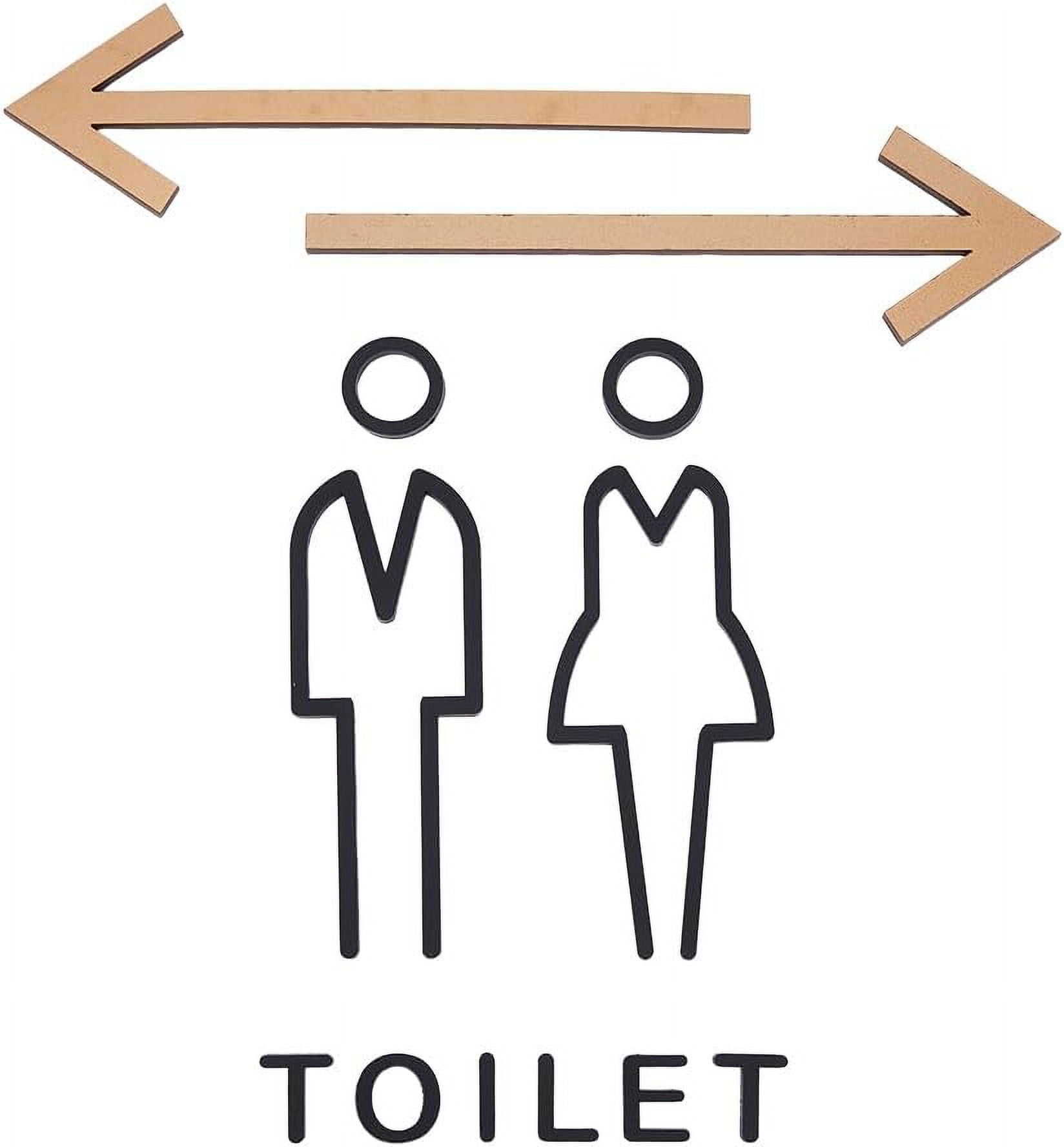 DIY Wood Women Men Public Toilet Sign Toilet Sign Stickers Toilet signs ...