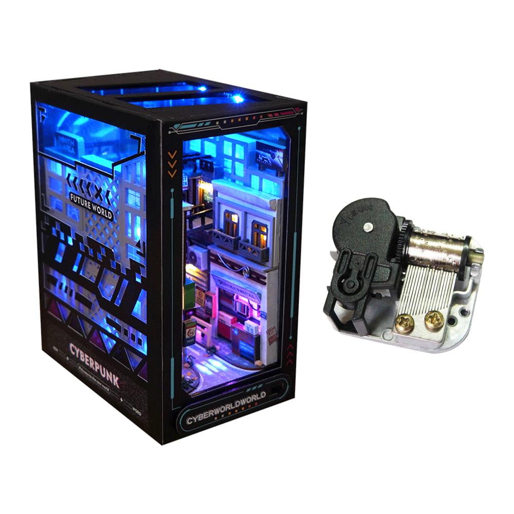 DIY Wooden Book Nook Shelf Insert Kit Miniature Merry Christmas Gifts ...