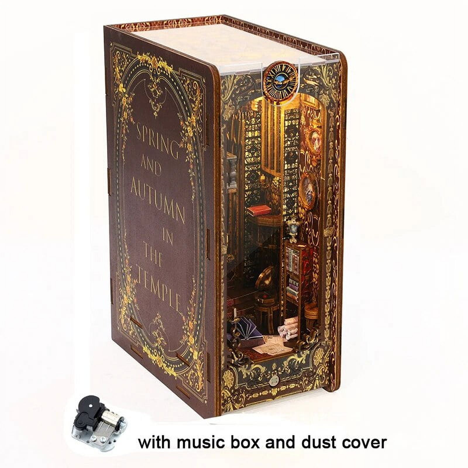 DIY Wooden Book Nook Shelf Insert Kits Miniature Books Library Saint ...