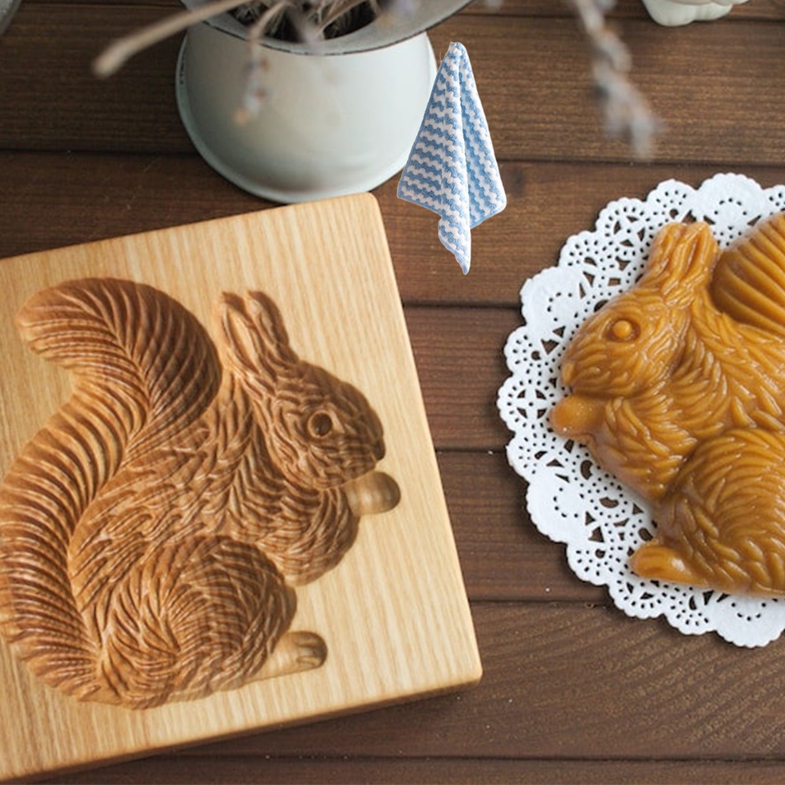 DIY Wooden Carved Cookie Cutter Molds for Baking, Embossing Tools for ...