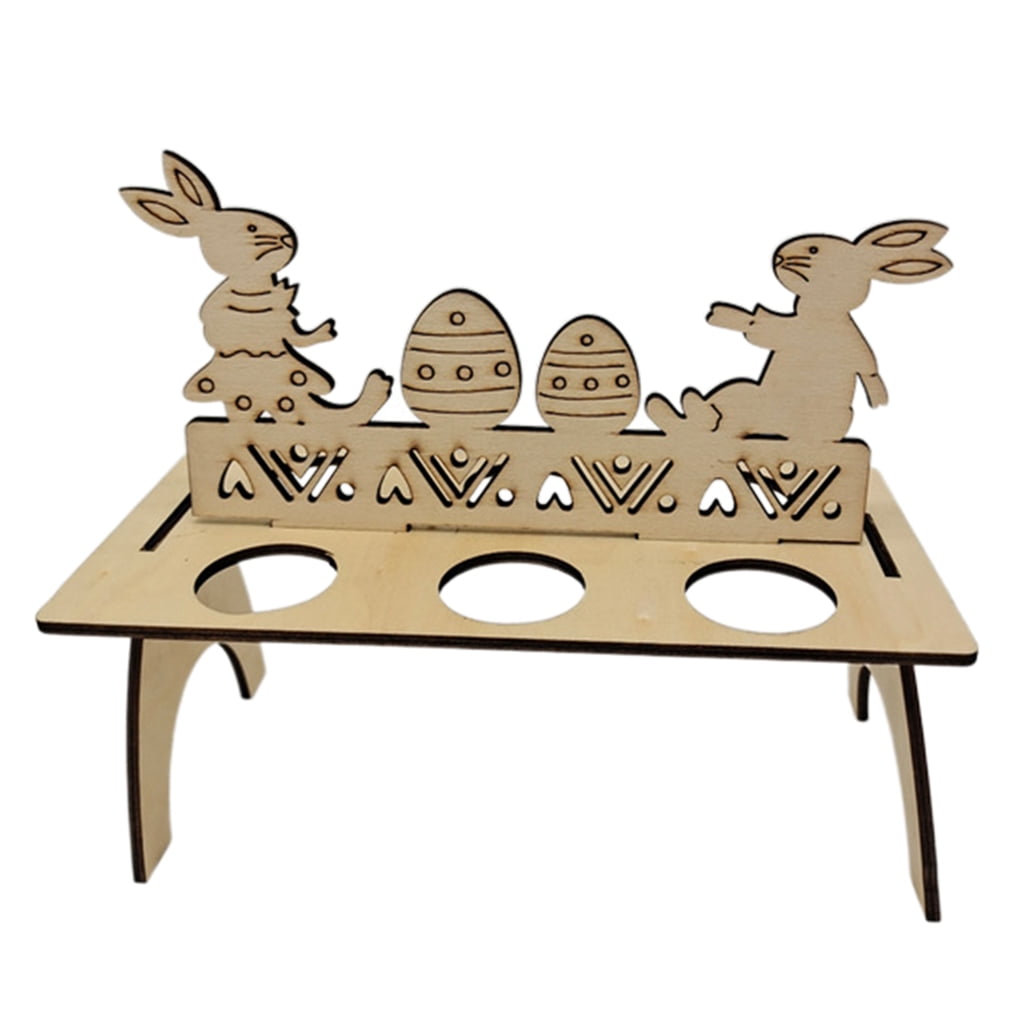 DIY Wooden Easter Egg Holder Cartoon Bunny Rabbit Chicken Letters ...