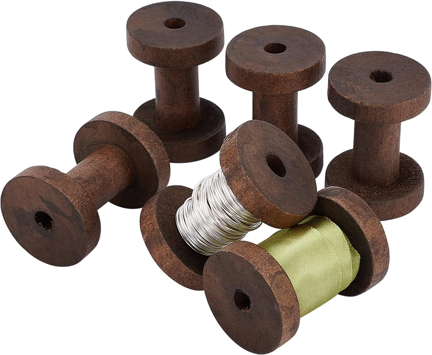 DIY Wooden Empty Spools for Wire 2.3 inch Bobbins Wood Sewing ...