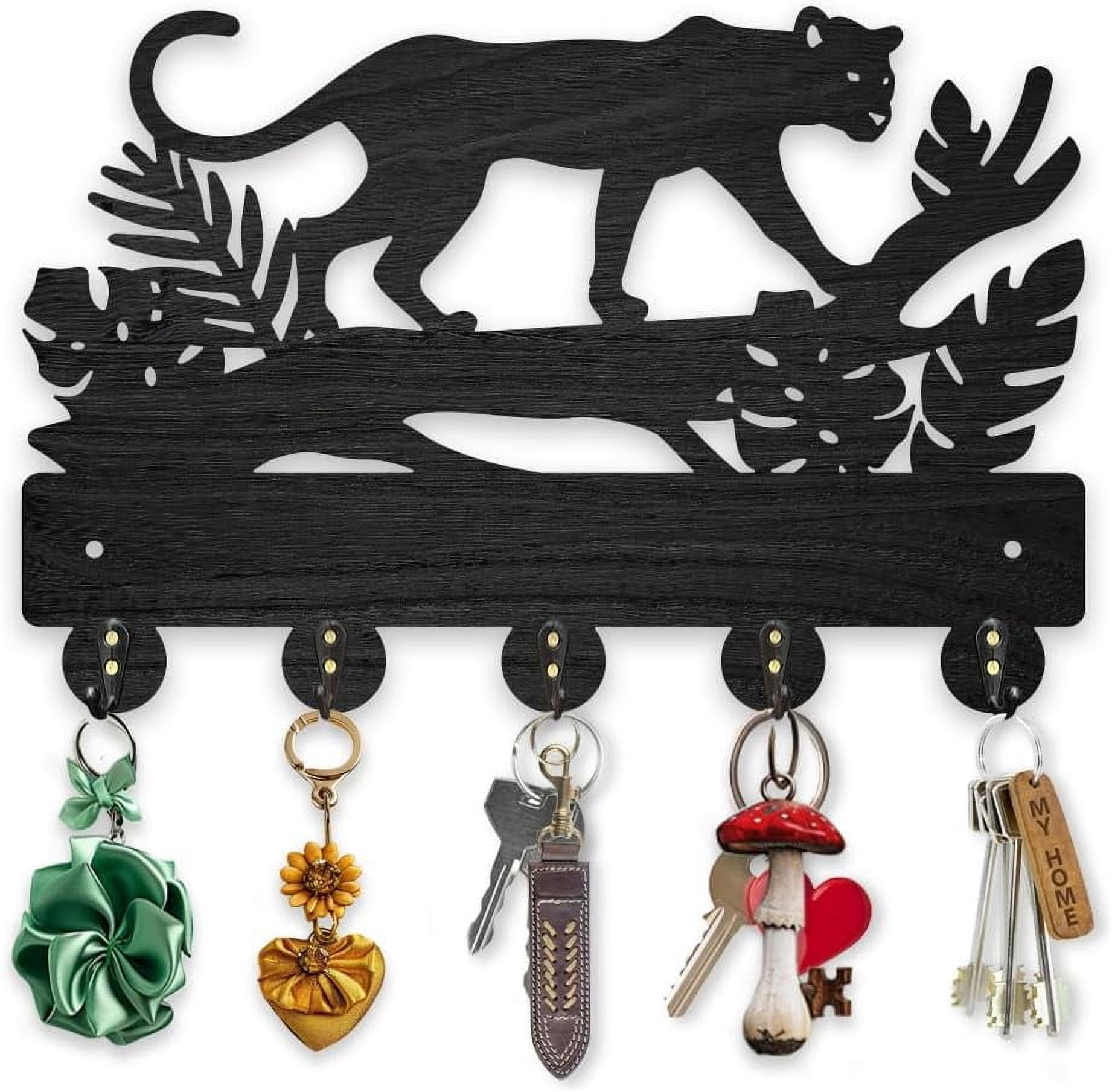 DIY Wooden Jungle Leopard Key Hook Wild Animal Wall Key Hook 11.8 x 7.8 ...