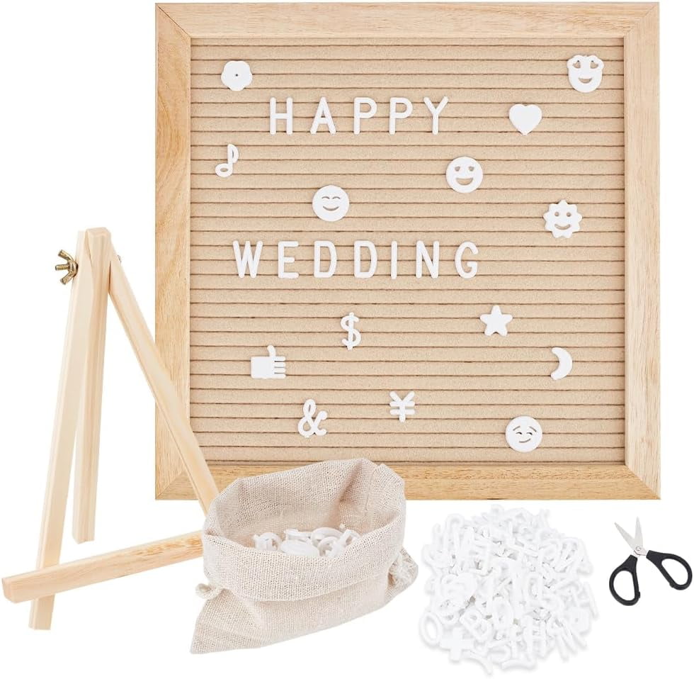 DIY Wooden Letter Board 10x10 inch Rustic Felt Letter Boards with Stand ...