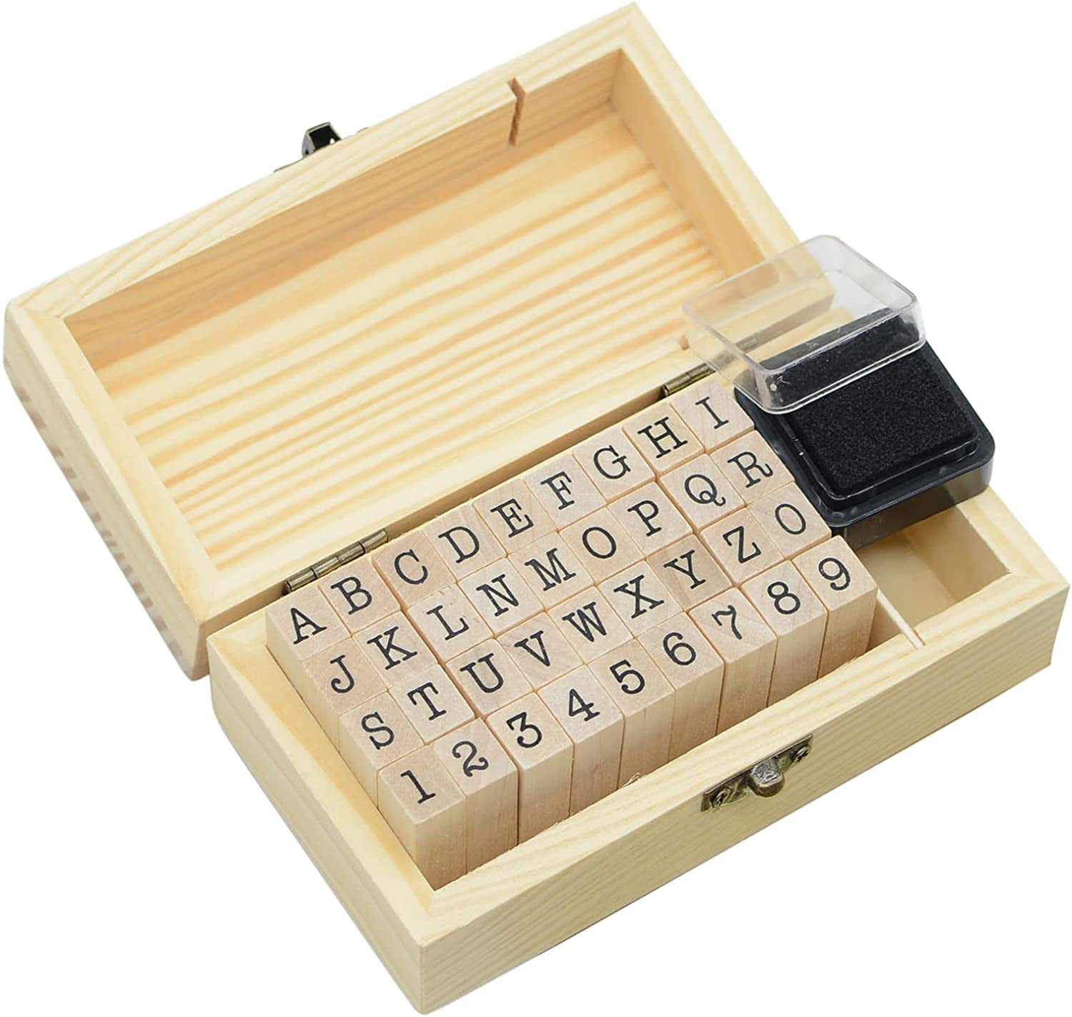 DIY Wooden Letter and Number Rubber Stamps for Craft Cards and Photo ...