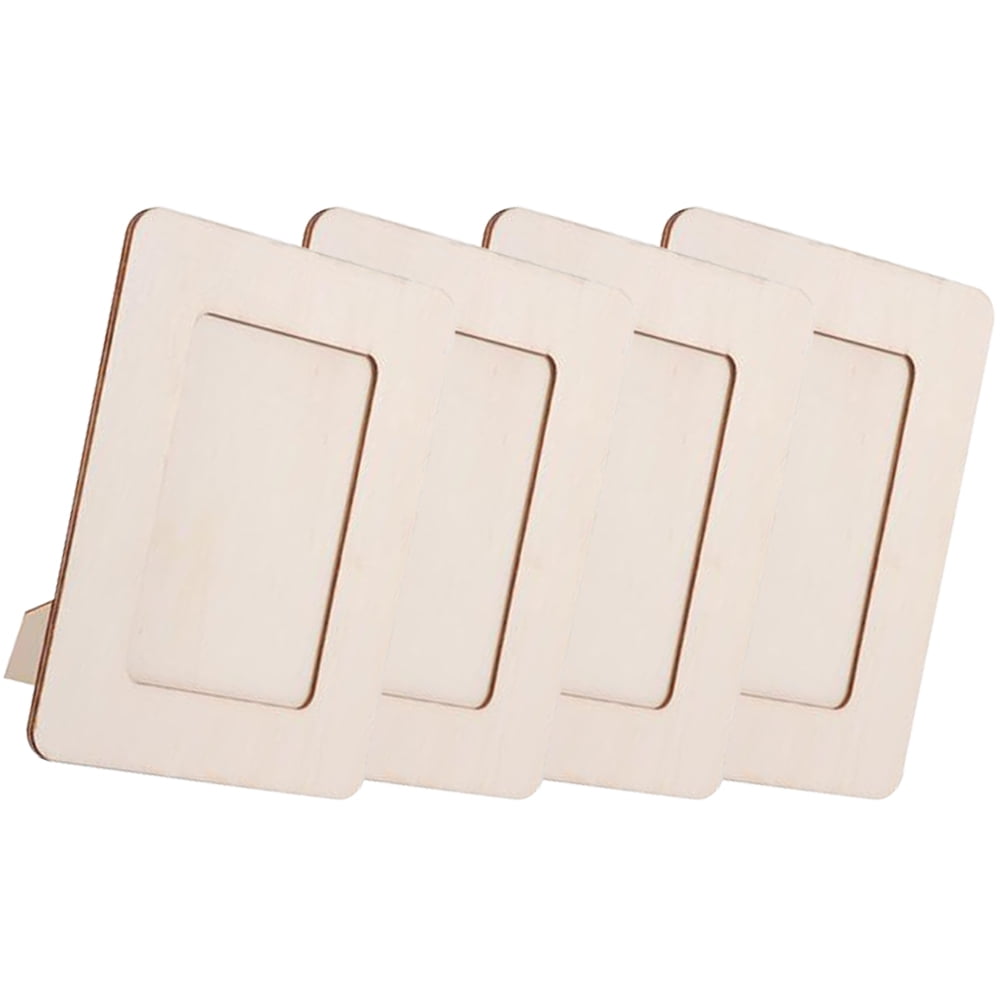 DIY Wooden Photo Frame 4 Pcs Frames for Crafts Blank Picture Multiple ...