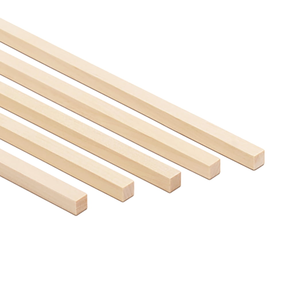 DIY Wooden Square Dowel Rod 1/4-inch x 36 Pack of 5 Hobby Wood Sticks ...