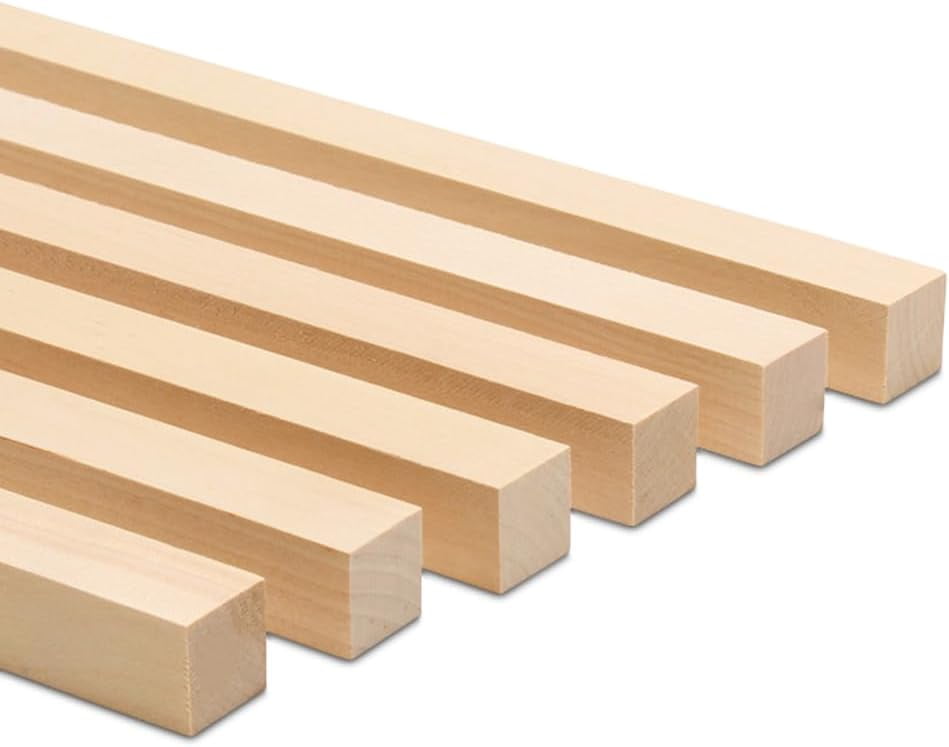 DIY Wooden Square Dowel Rod 3/4-inch x 36 Pack of 10 Hobby Wood Sticks ...