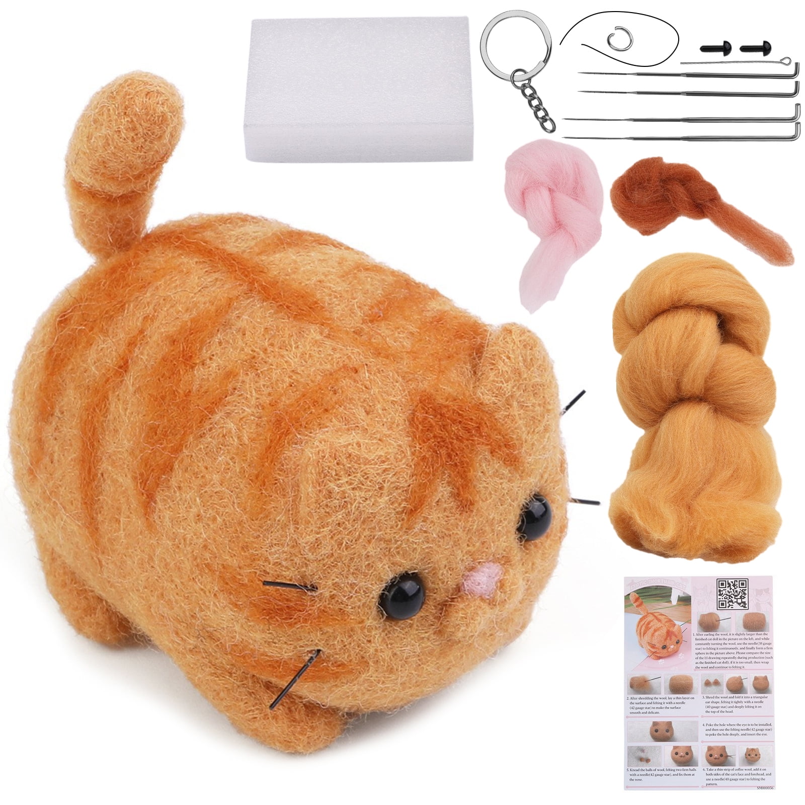 DIY Wool Felt Needle Kit Needle Felting Supply Set for Beginners ...