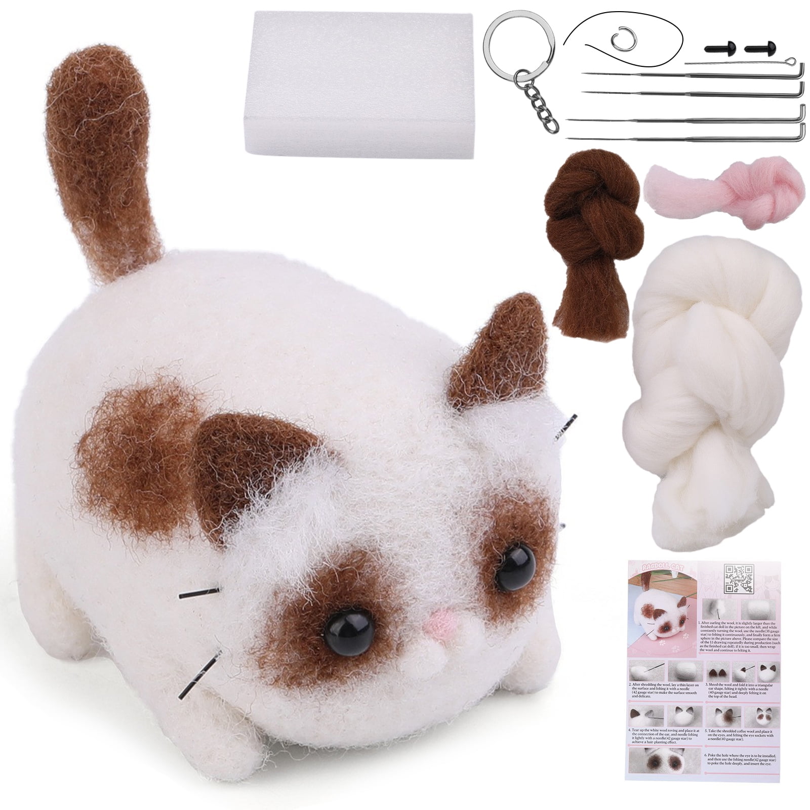 DIY Wool Felt Needle Kit Needle Felting Supply Set for Beginners ...