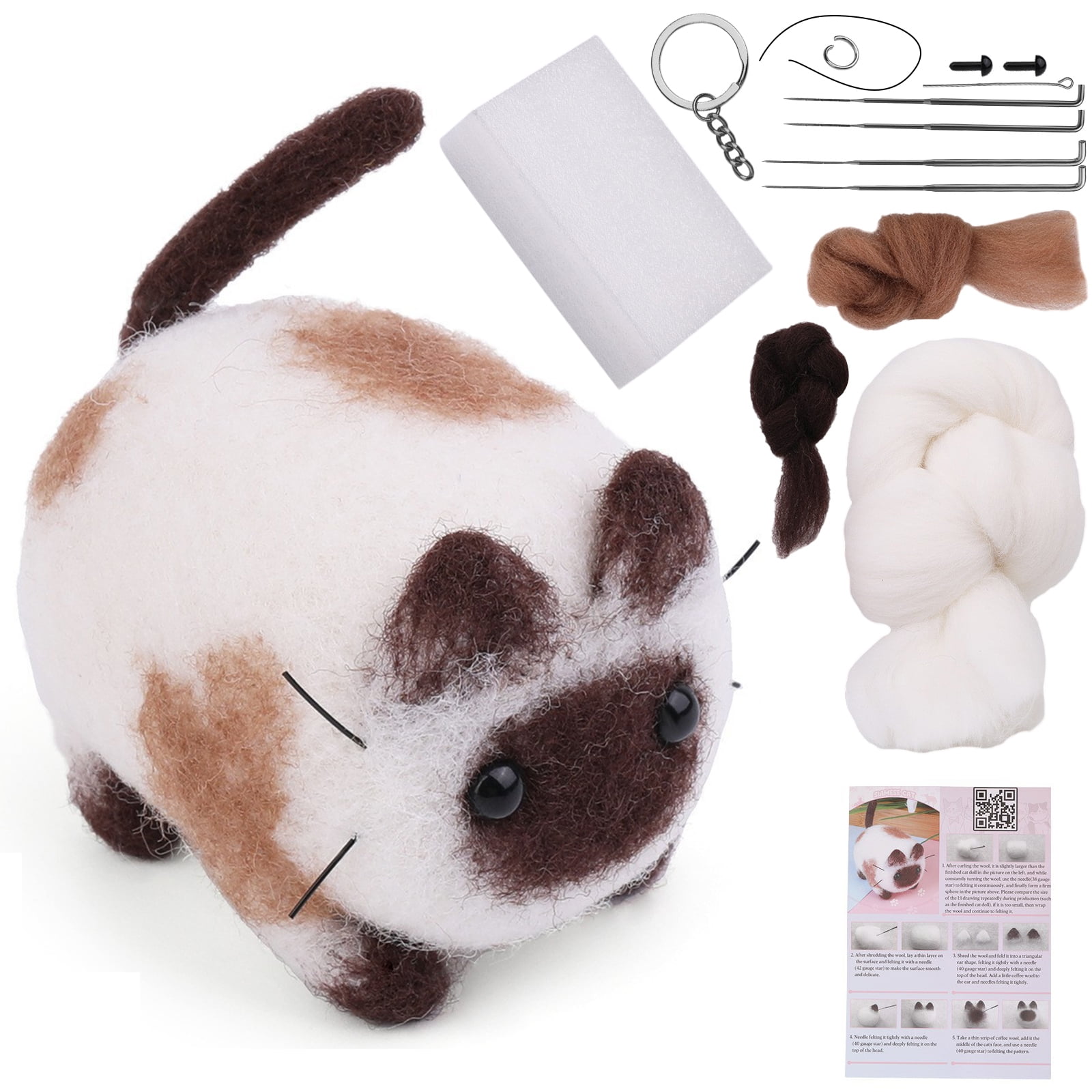 DIY Wool Felt Needle Kit Needle Felting Supply Set for Beginners ...