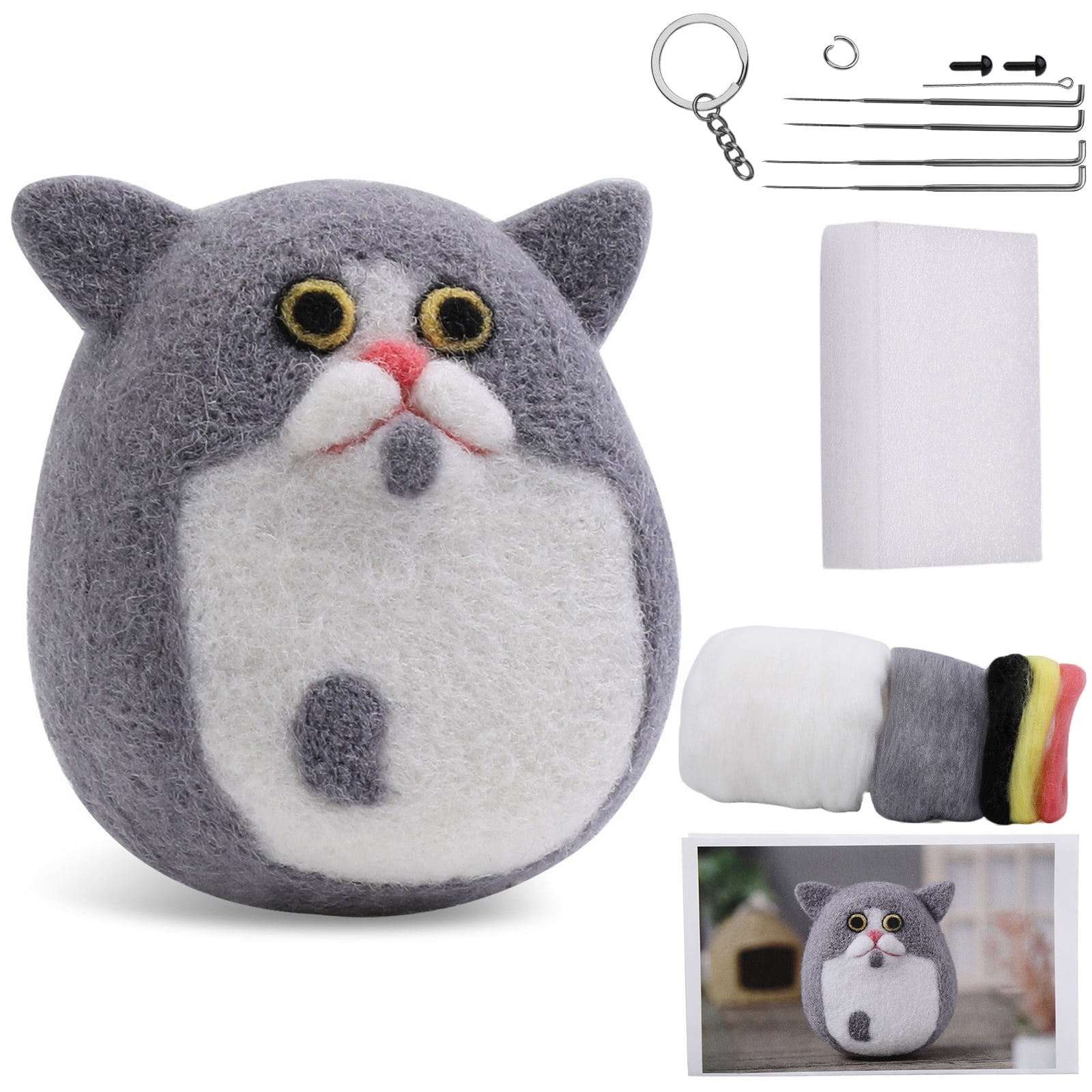 DIY Wool Felt Needle Kit Needle Felting Supply Set for Beginners ...