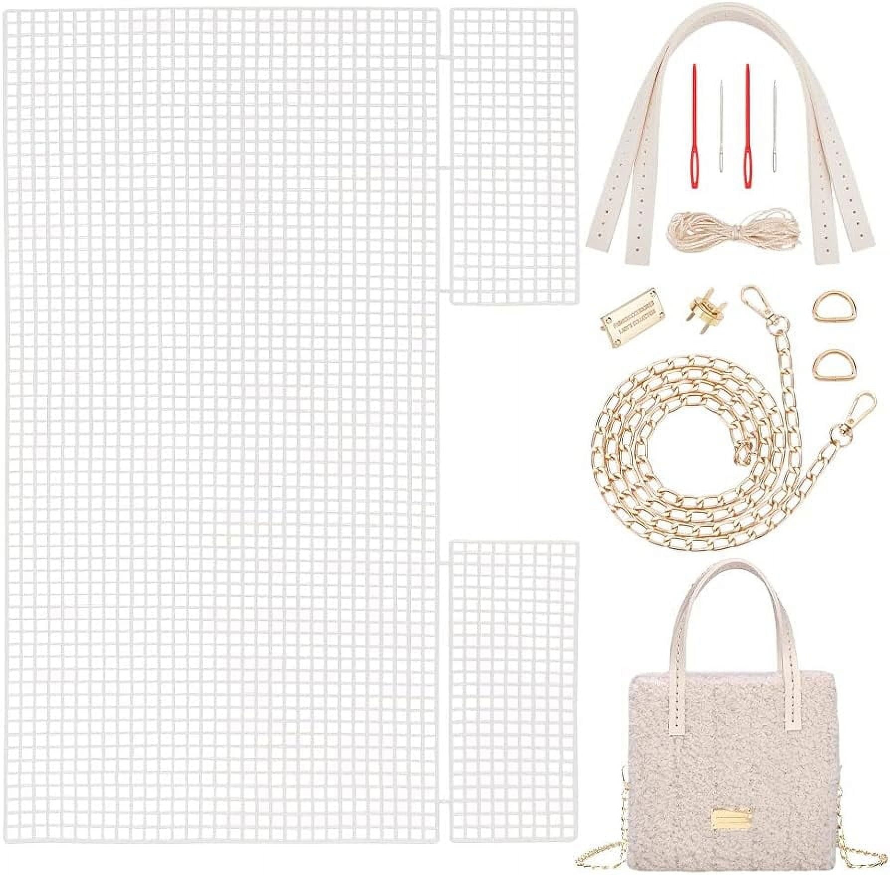 DIY Woven Bag Making Kits including Plastic Mesh Canvas Sheets Bag ...