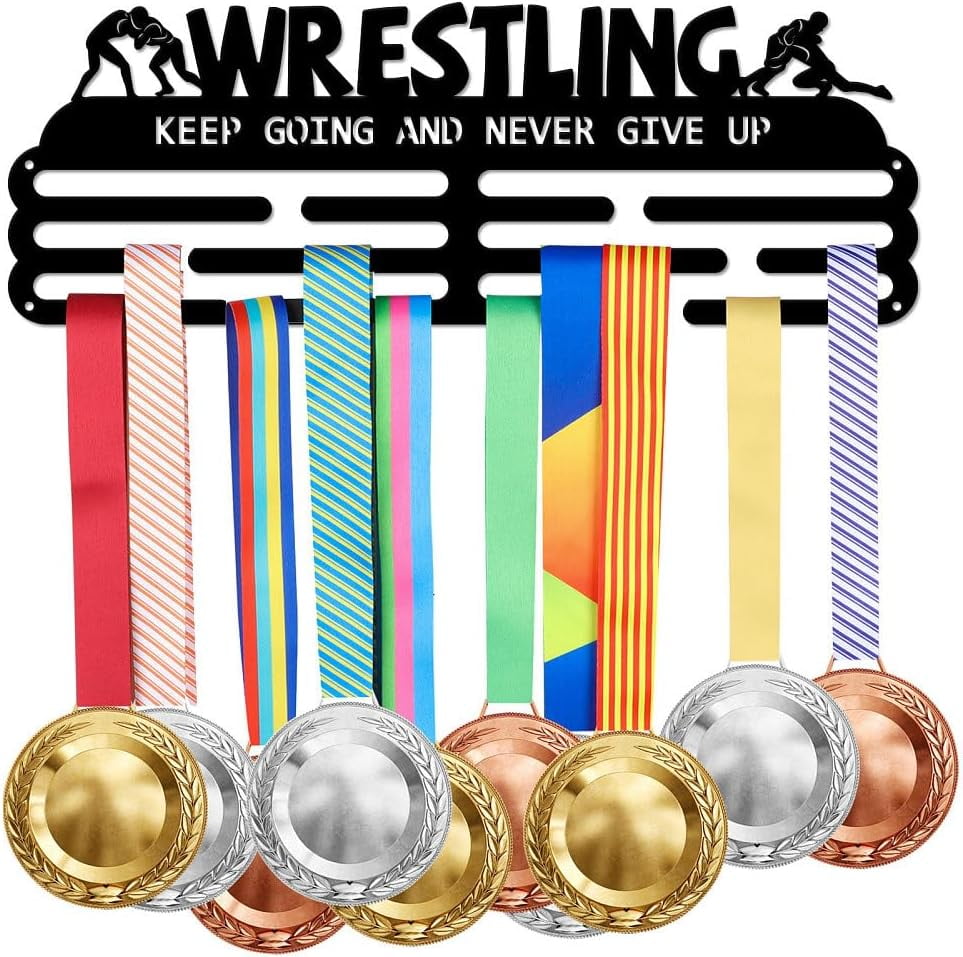 DIY Wrestling Medal Display Hanger Rack Motivating Award Ribbon Holder ...