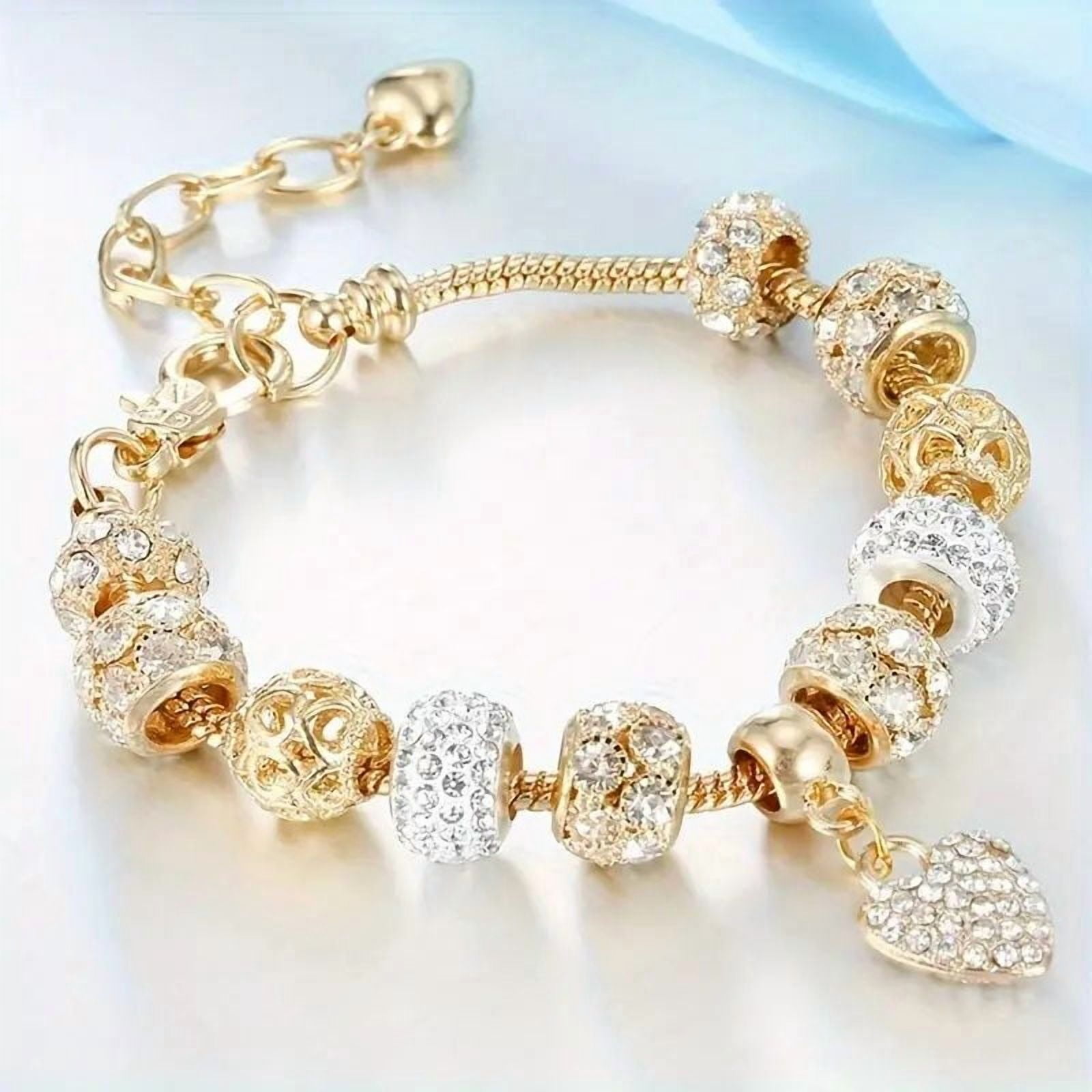 DIY bead bracelet multi-element stainless steel copper alloy rhinestone ...