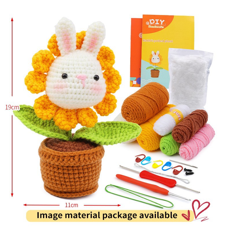 DIY cartoon doll material package set handmade crochet material package ...
