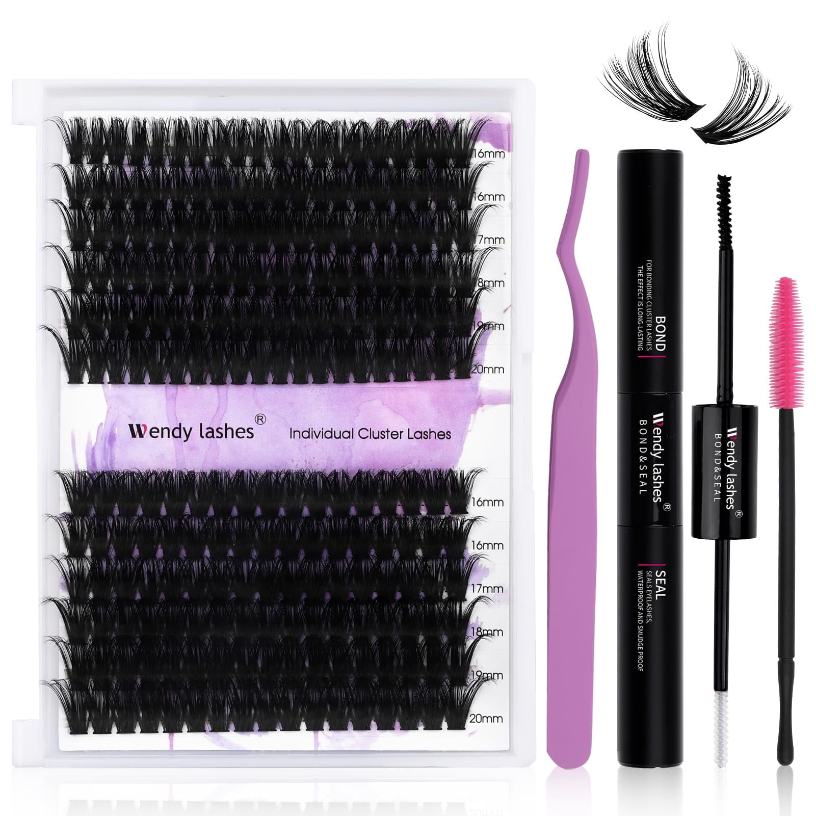 DIY lash Extension Kit TSF6 60D+80D Lash Cluster Kit PCS C/D Curl 16 ...