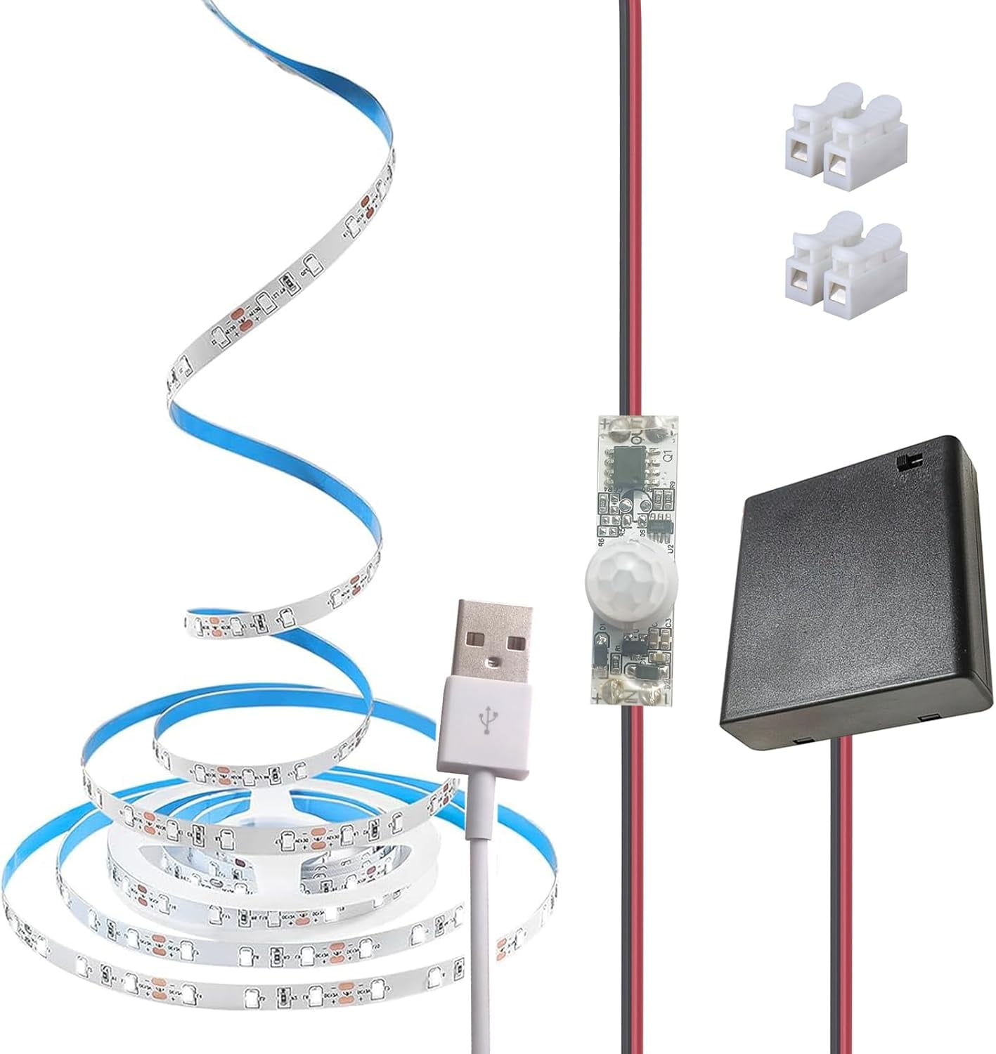 DIY motion sensor light strip, battery or USB powered LED light strip ...
