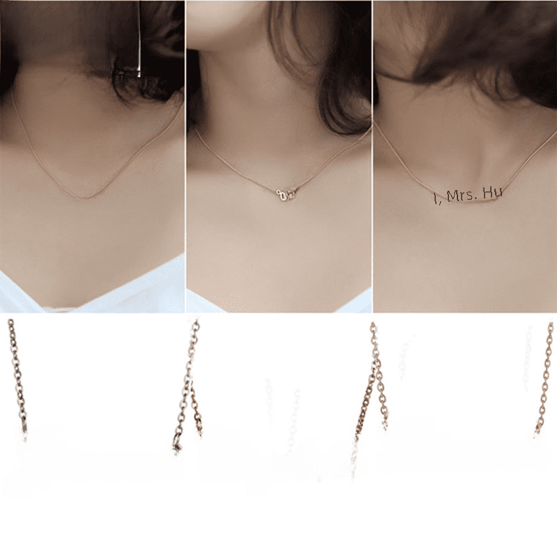 DIY personality simple stainless steel English letter name necklace ins ...