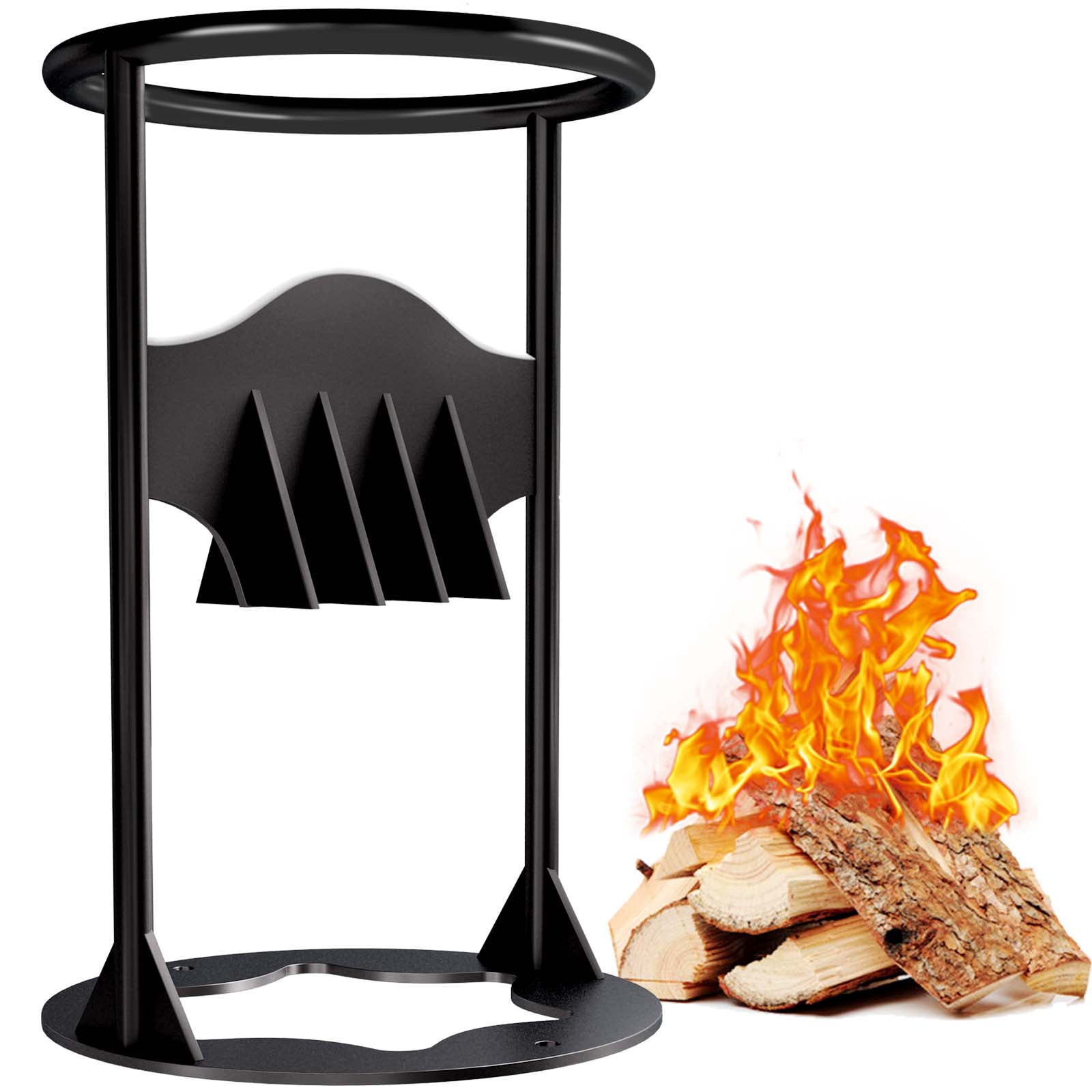 DIYAREA Firewood Kindling Splitter with Cover, Manual Kindling Log ...