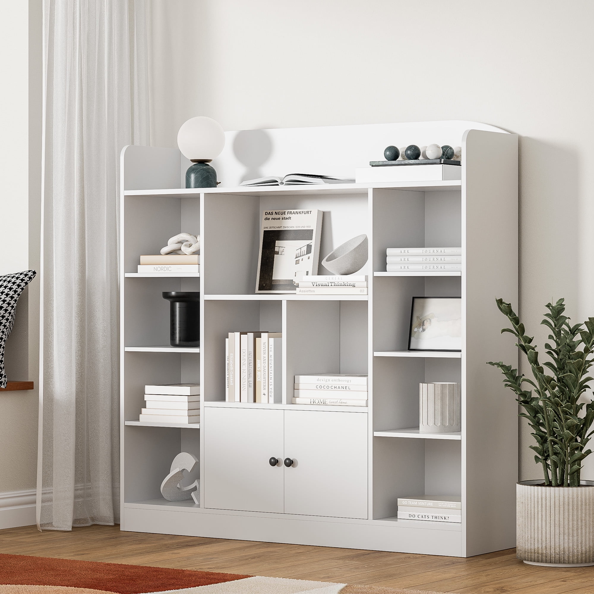 DIYART Cubbies Kids Bookshelf, Kids Bookcase with 11 Cubbies and 2 ...