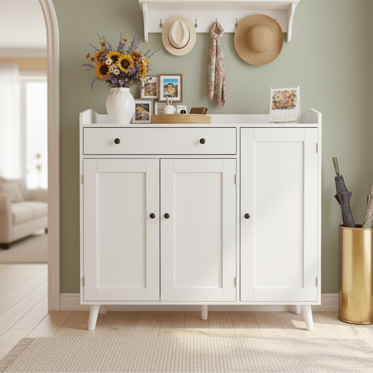 DIYART White Large Shoe Cabinet fit up to Shoe Size 16, Shoe Storage ...