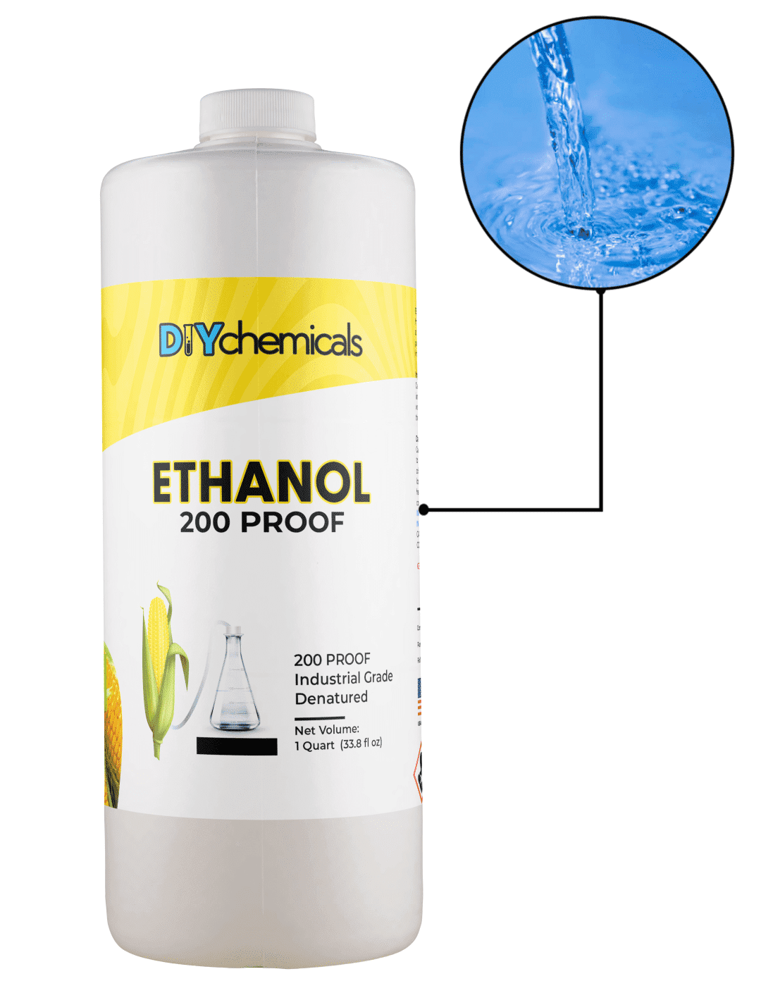 DIYChemicals 200 Proof Ethanol (EtOH) - Denatured - 1 Quart, CDA-12A ...