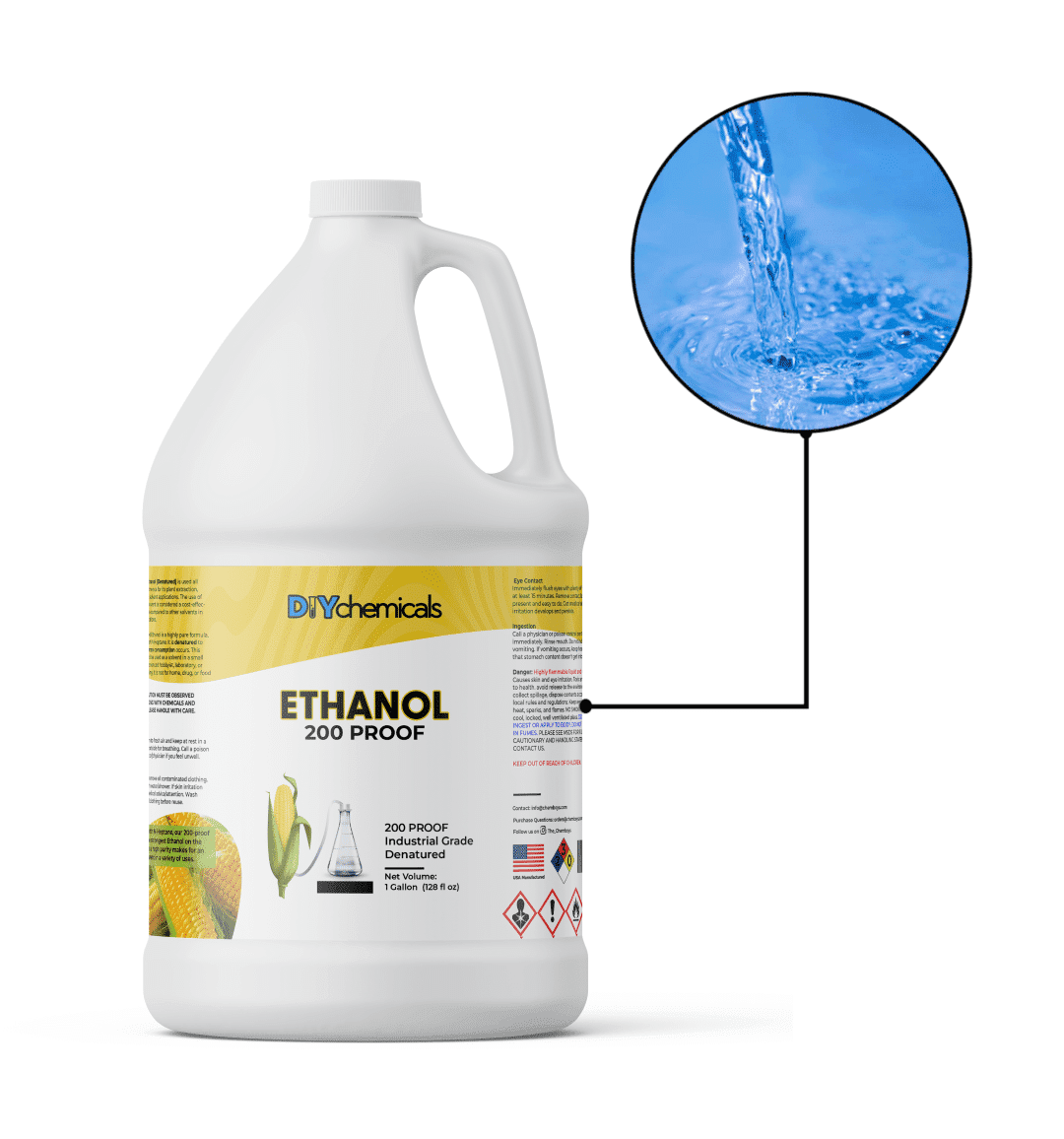 DIYChemicals 200 Proof Ethanol (EtOH) - Denatured - Half-Gallon, CDA ...
