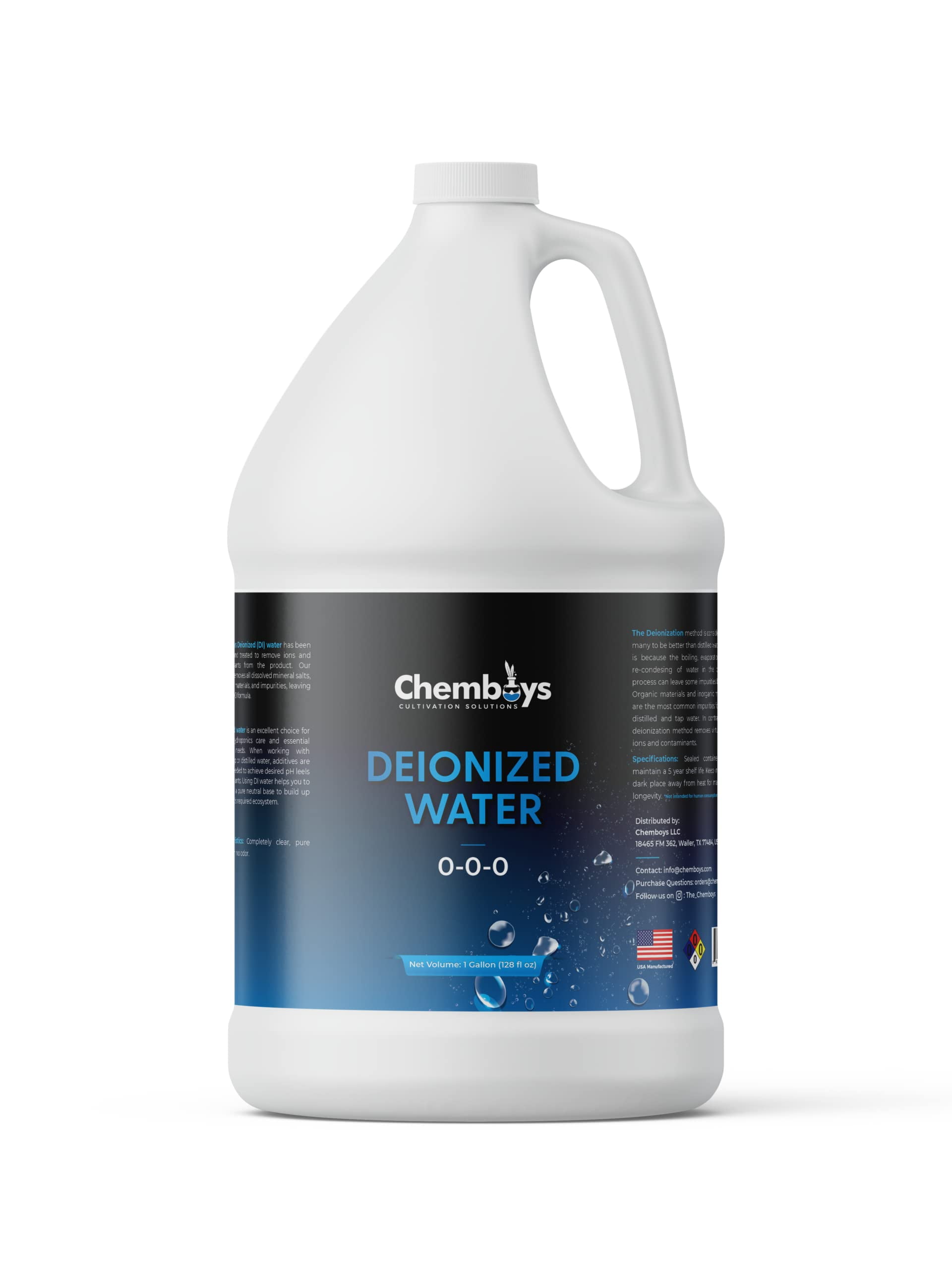 DIYChemicals Deionized Water (DI) - Filtered Demineralized Water ...