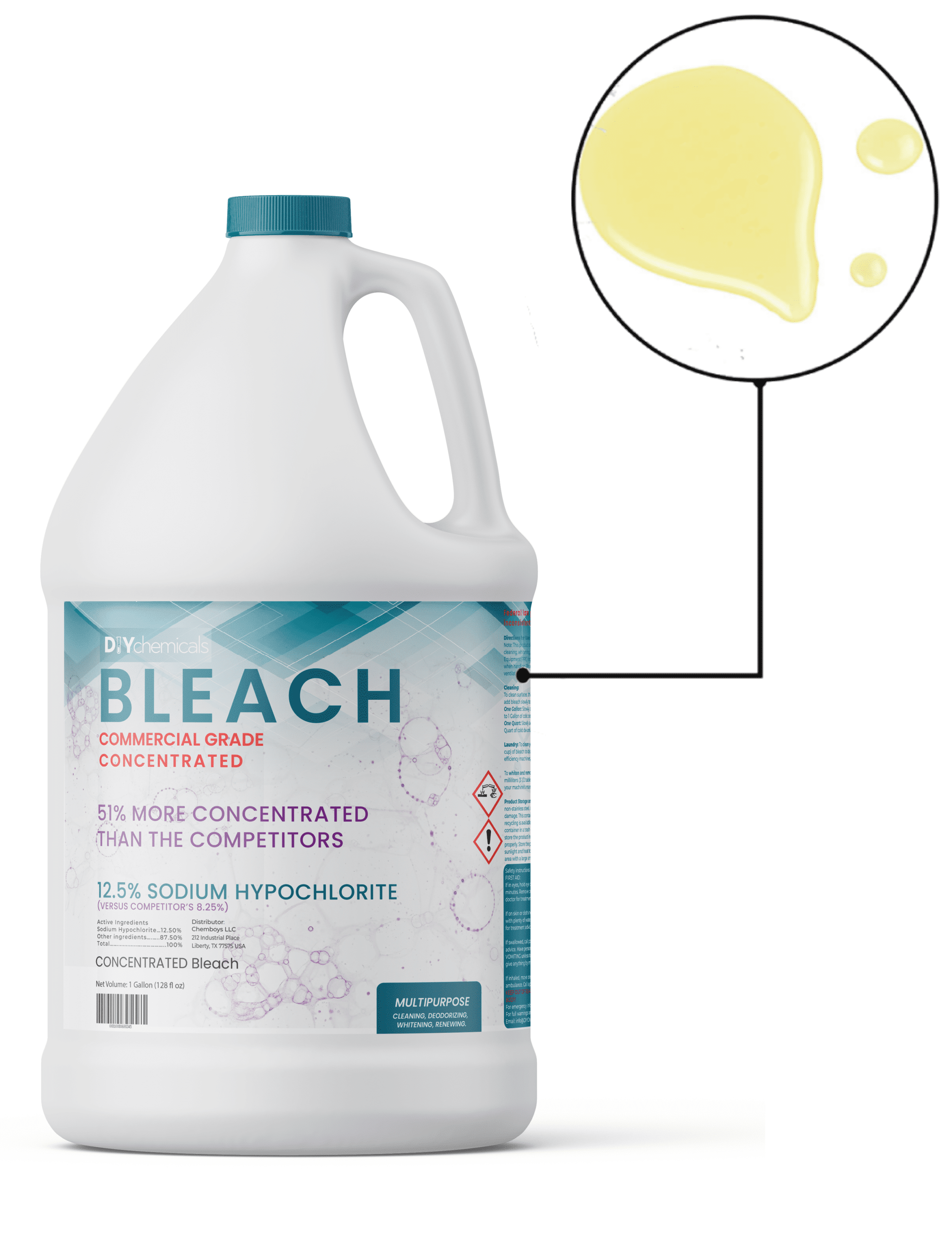 DIYChemicals Liquid Bleach - Generic Bleach, 12.5% Concentration ...