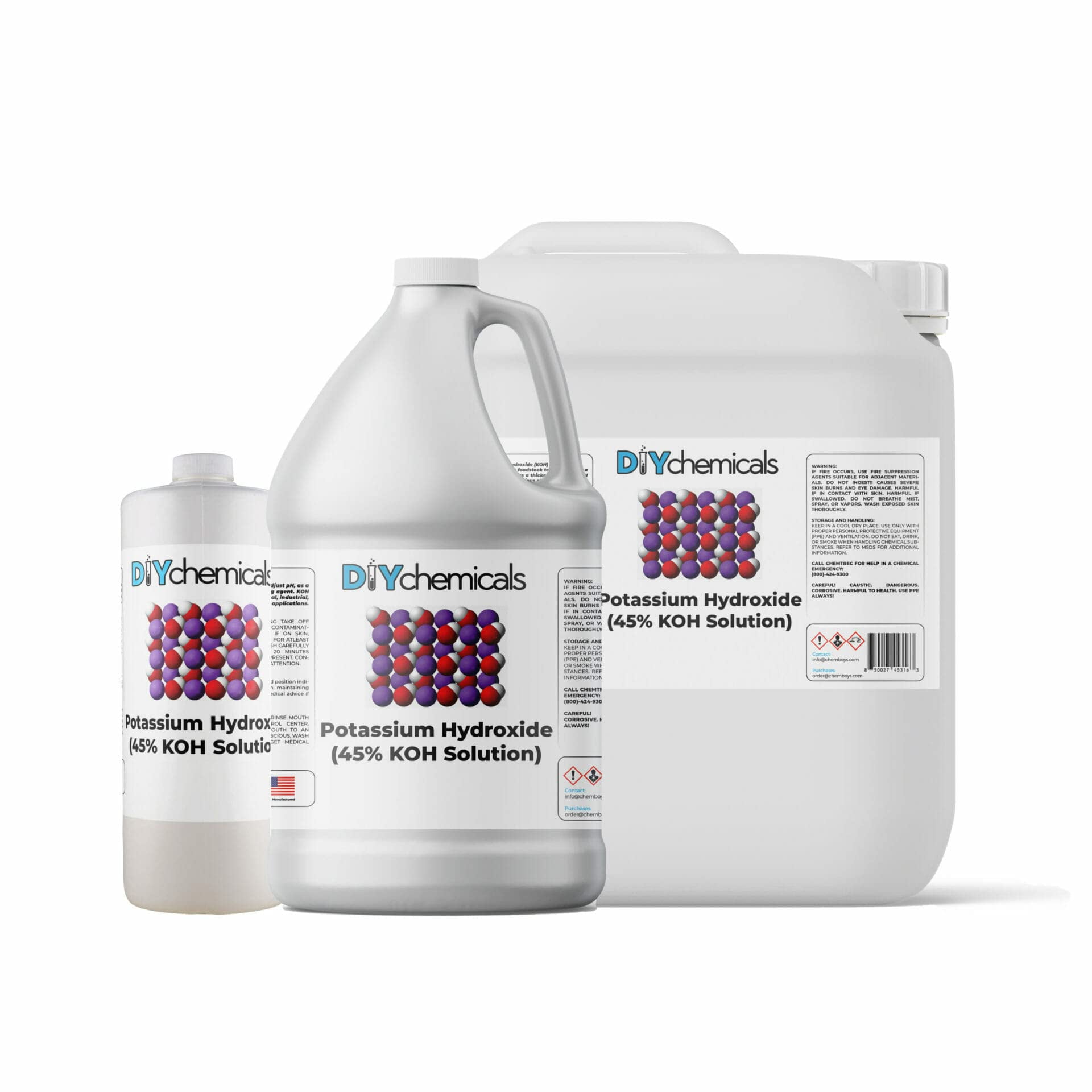 DIYChemicals Liquid Potassium Hydroxide 45% (KOH 45%) (5-Gallon Jug ...