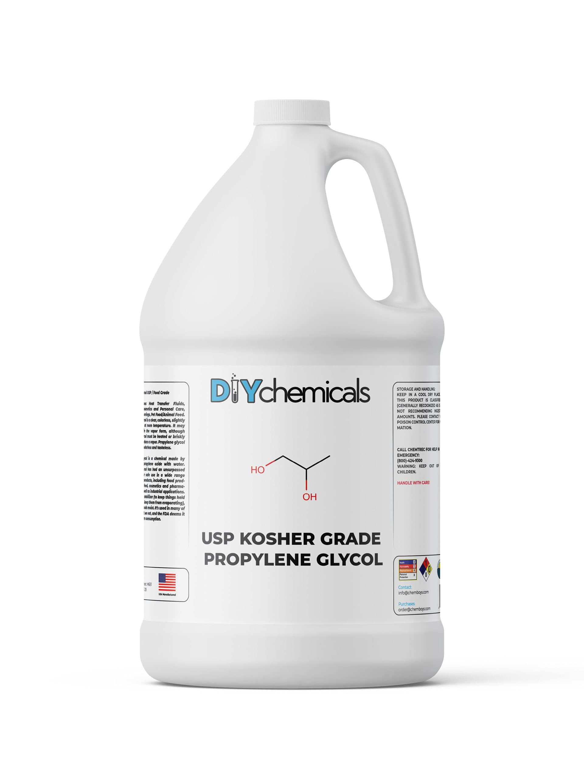DIYChemicals Propylene Glycol Moisturizer, Humectant, Solvent - 99% ...