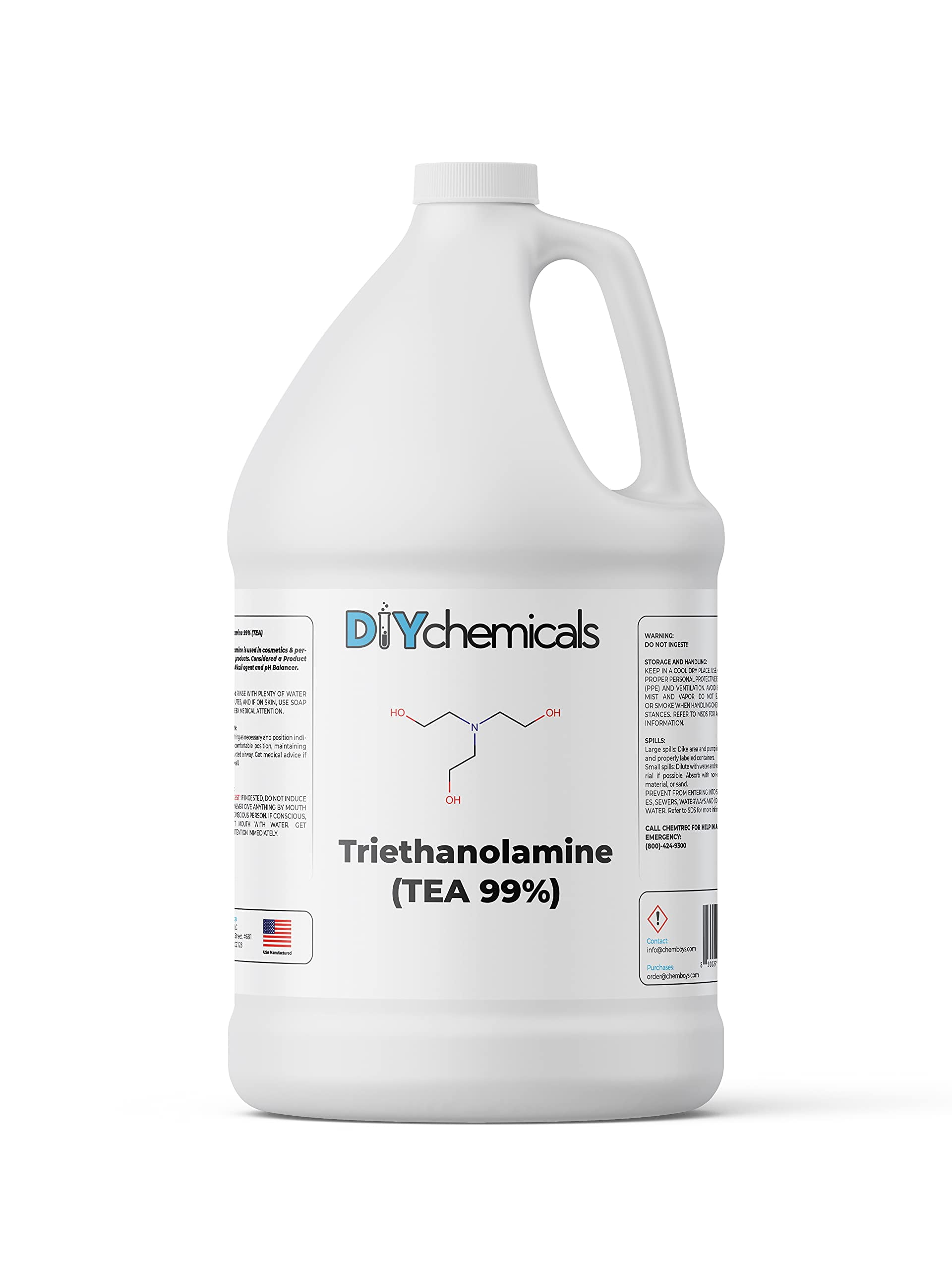 DIYChemicals | Triethanolamine 99% | Gallon (128 fl oz) - Walmart.com