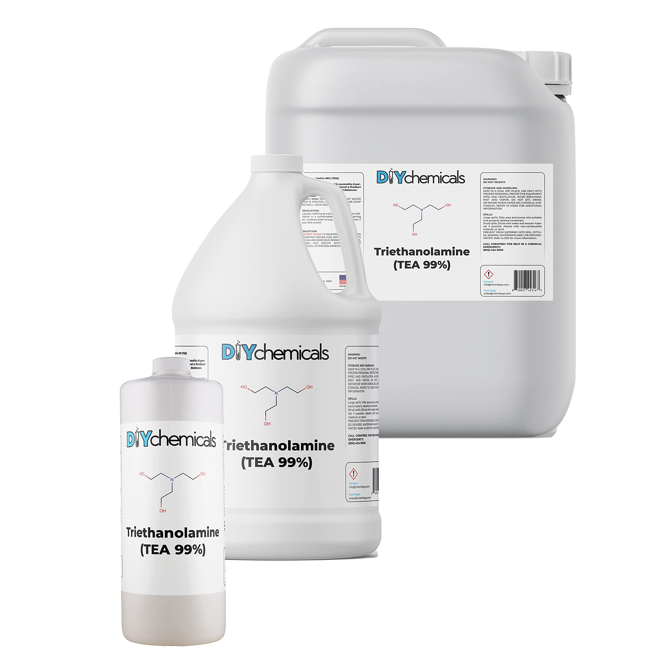 DIYChemicals | Triethanolamine 99% | Half Gallon (64 fl oz) - Walmart.com