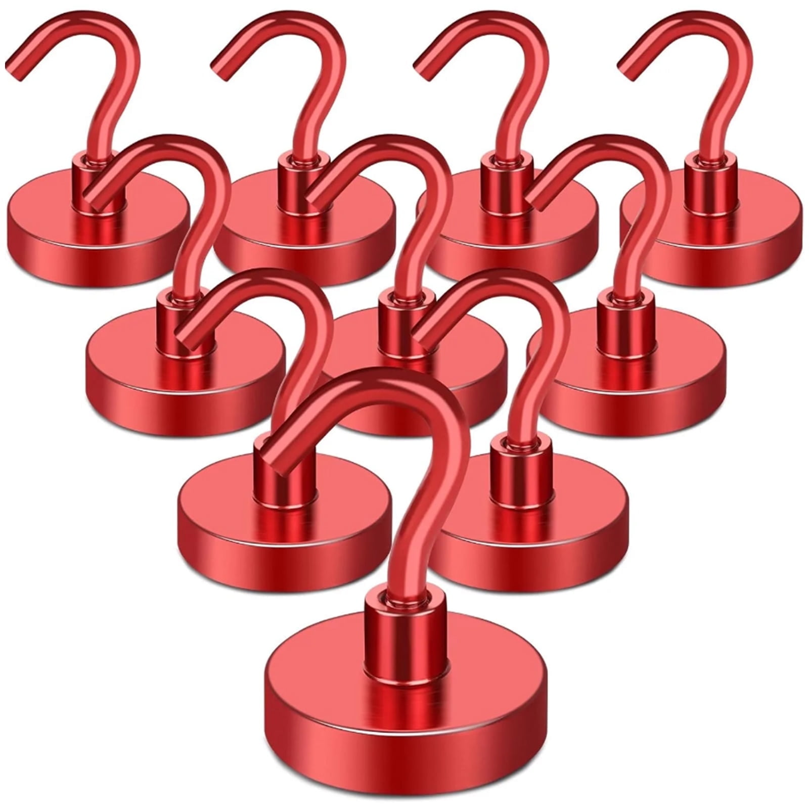 DIYMAG 10 Pcs Magnetic Hooks, 80Lbs Heavy Duty Rare Earth Neodymium ...