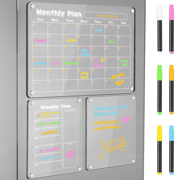 QAZbgd Magnetic Monthly Schedule Whiteboard | Erasable Refrigerator ...