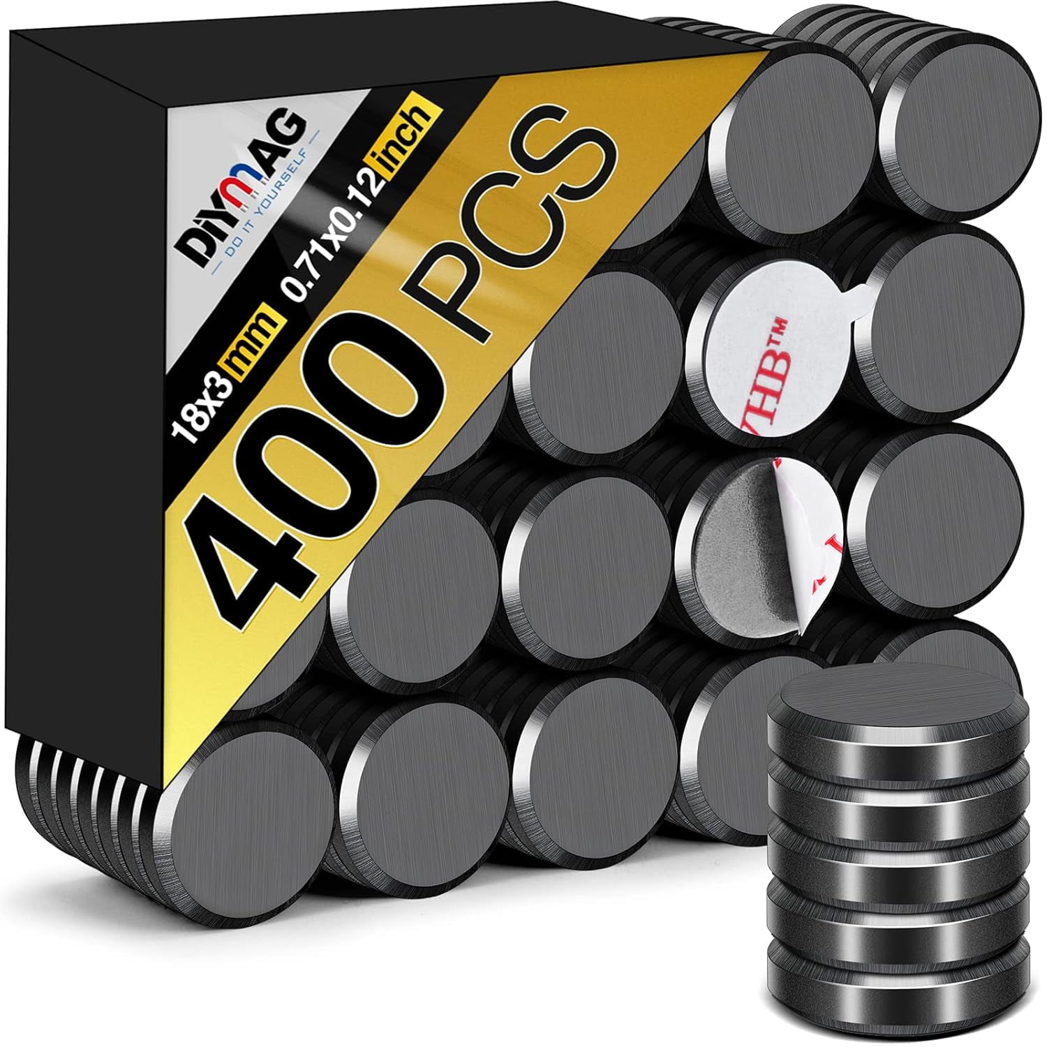 DIYMAG Ceramic Round Magnets for Crafts 400 Packs with Adhesive Backing ...