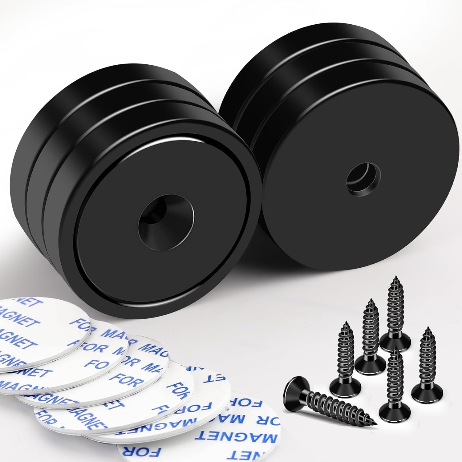 DIYMAG Magnets with Holes, 6 Pack Black Rare Earth Magnets with ...