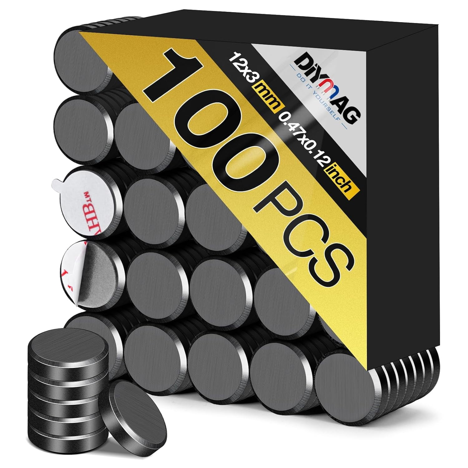 DIYMAG Strong Magnets 100Pcs 0.47x0.12Inch Fridge Refrigerator Magnet ...