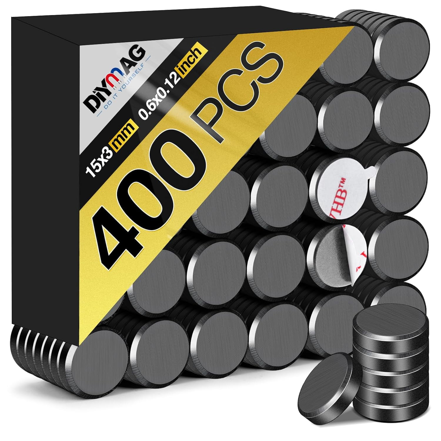 DIYMAG Strong Magnets 400Pcs 0.6x0.12Inch Fridge Refrigerator Magnet ...