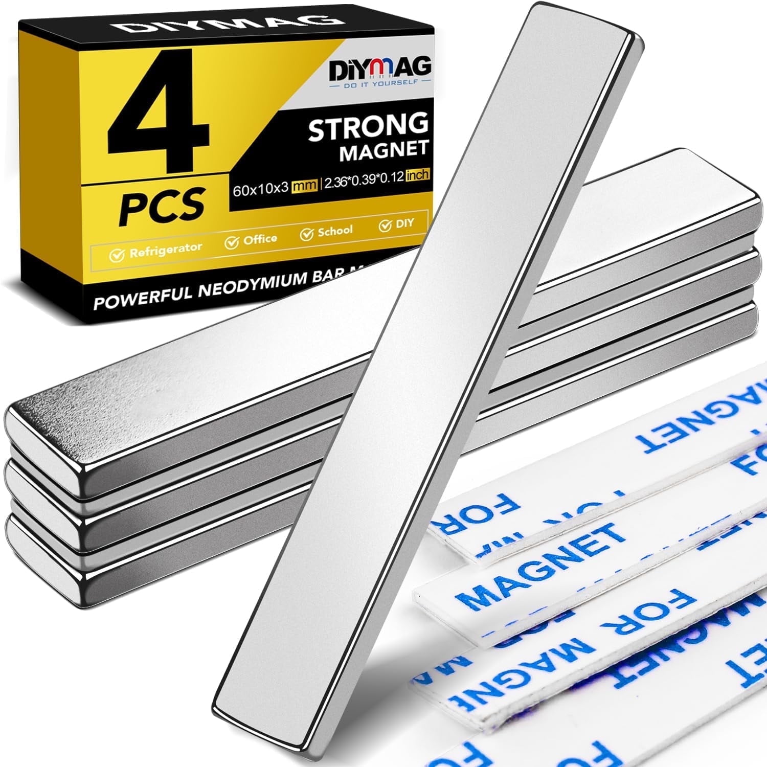Diymag Neodymium Bar Magnets for Office Document Display - Walmart ...