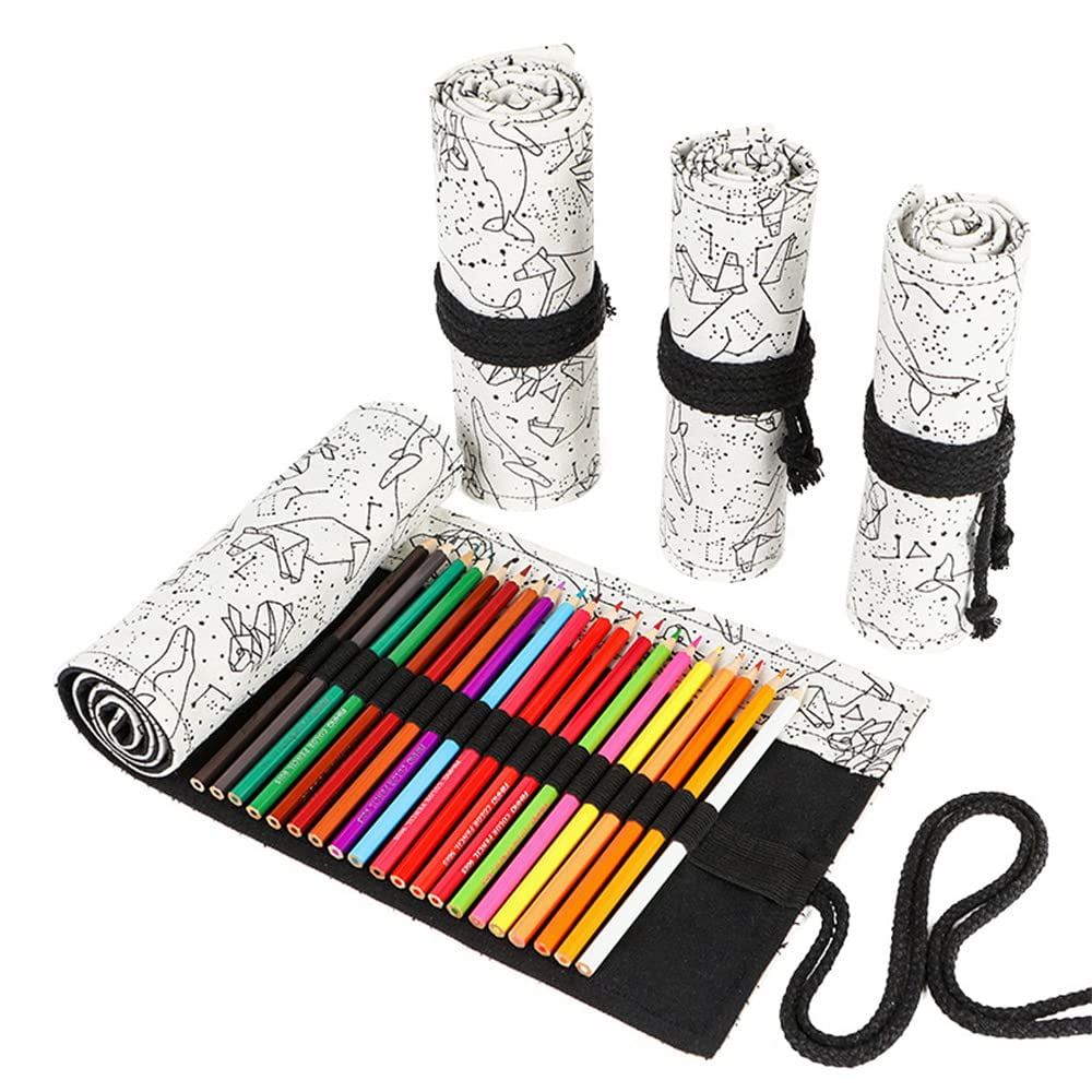 DIYOMR 24/36/72 Slots Pencil Wrap Pencil Rolls, Artist Colored Pencils ...