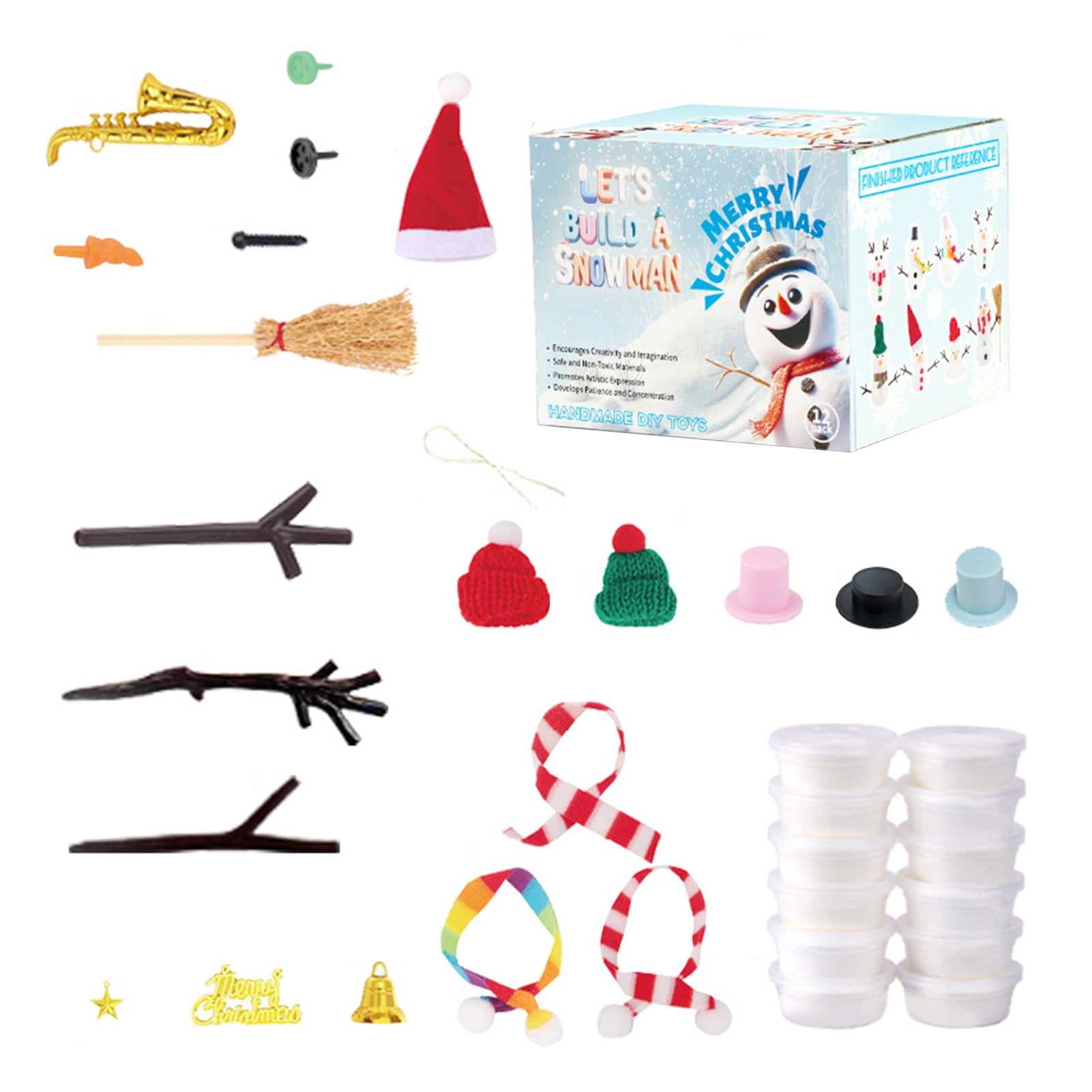 DIYOO 12-Piece Build-a-Snowman Kit Children's Snowman Crafts Molding ...