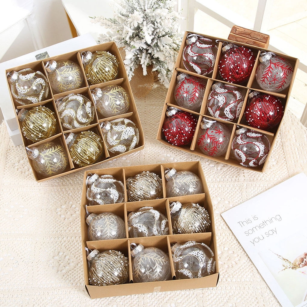 DIYOO 9Pcs Christmas Decorations Balls with Strap Loop and Rope ...