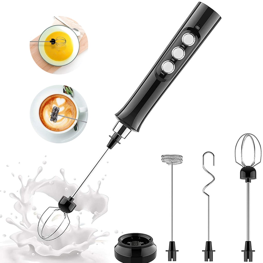 DIYOO Milk Frother Rechargeable Handheld Electric Whisk Coffee Frother ...