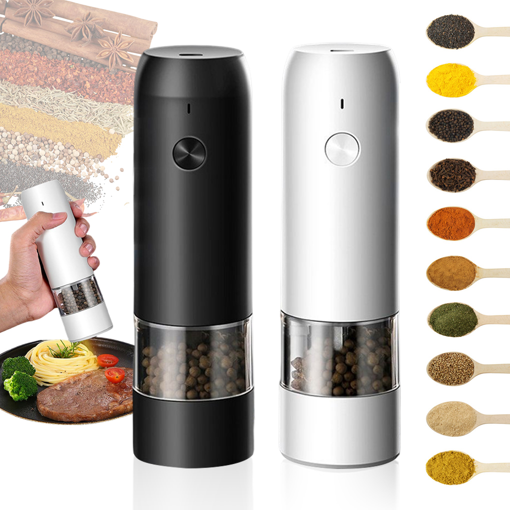 DIYOOl Kitchen Electric Pepper and Sea Salt Grinder, USB Charging ...